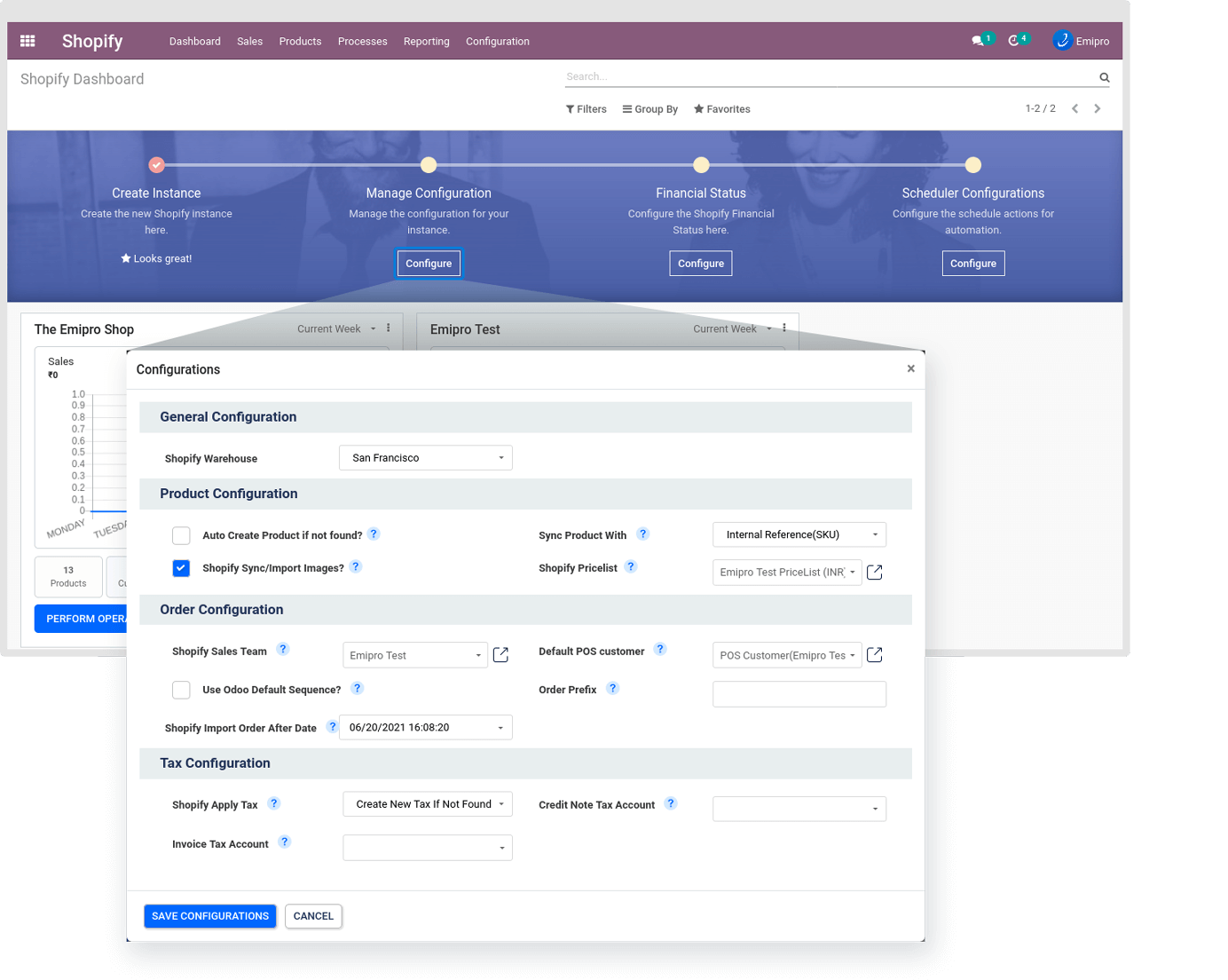 Configure Shopify Instance In Odoo Shopify Odoo Connector By Emipro